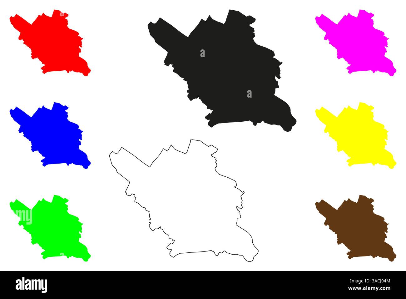 Firozabad city (Republic of India, State of Uttar Pradesh) map vector ...
