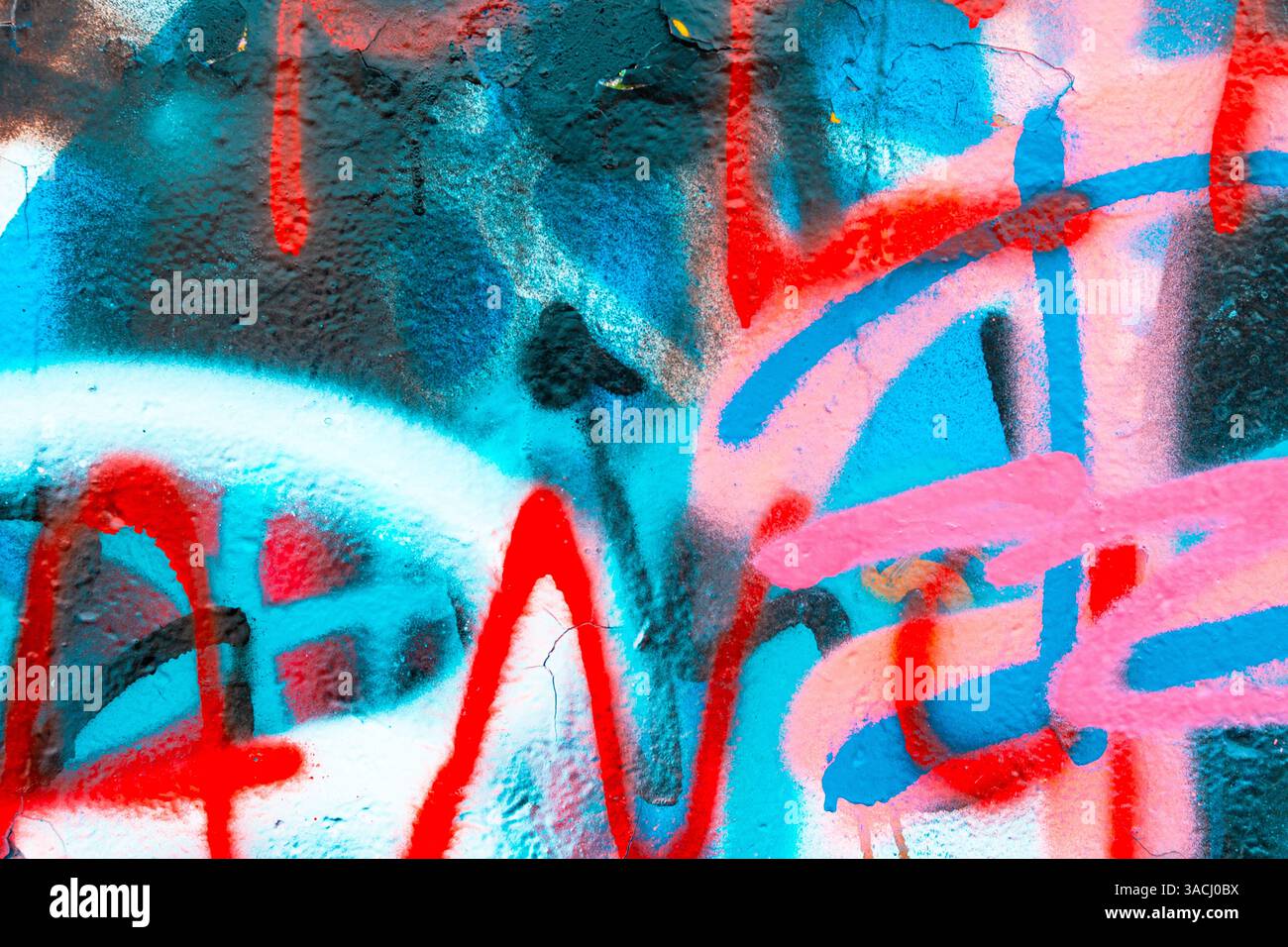 Vibrant Urban Graffiti in Neon Blue, Pink, Red for Bold 80s, 2000s ...
