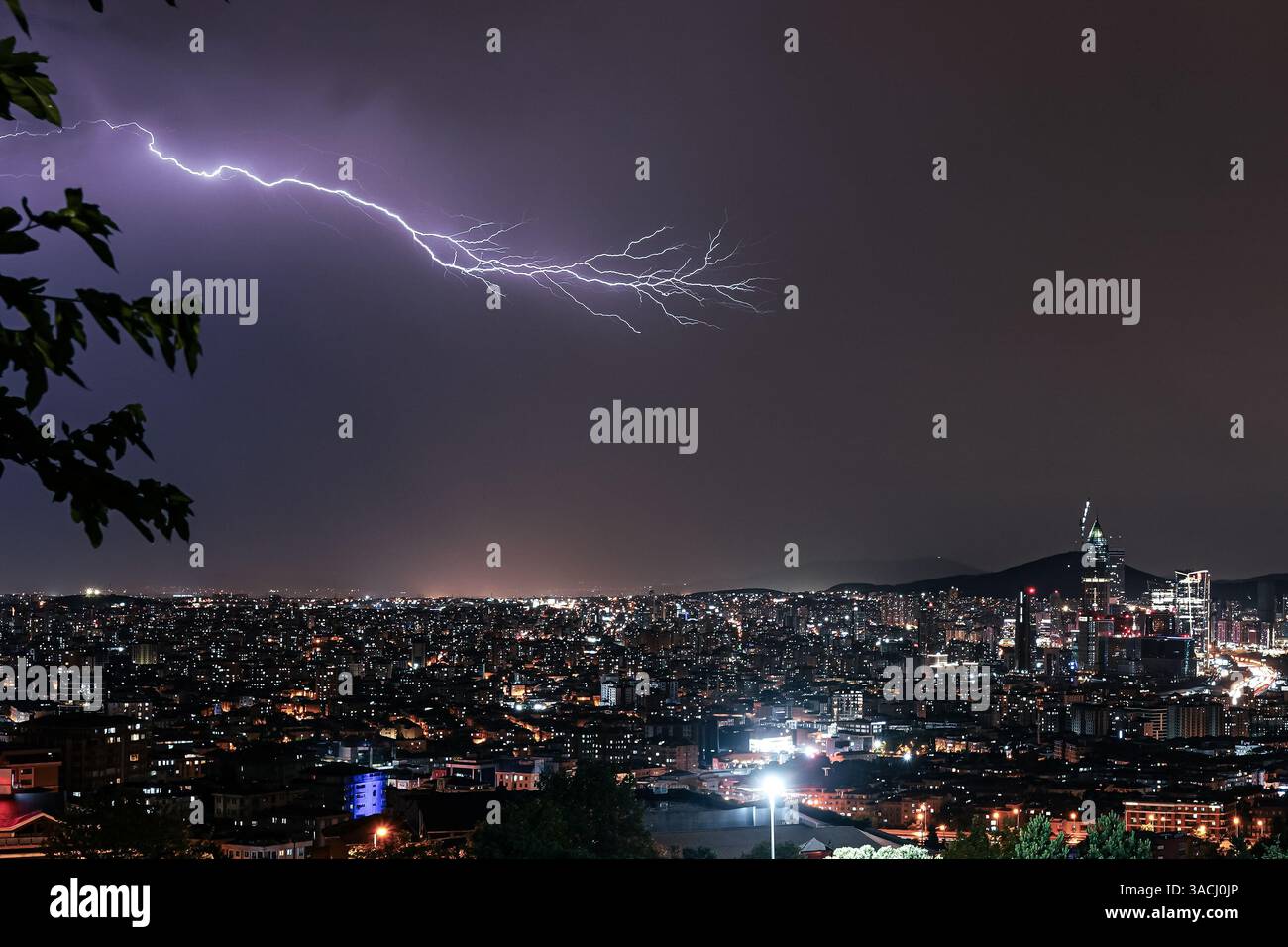 Lightning over Istanbul City, Turkiye Stock Photo - Alamy