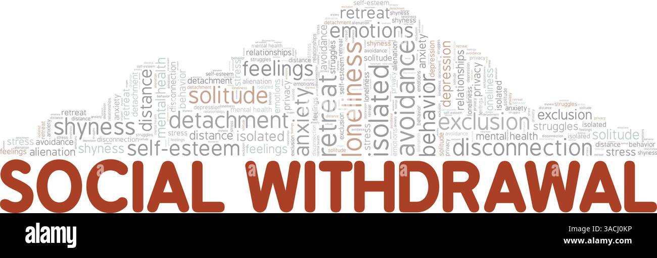 Social Withdrawal word cloud conceptual design isolated on white ...