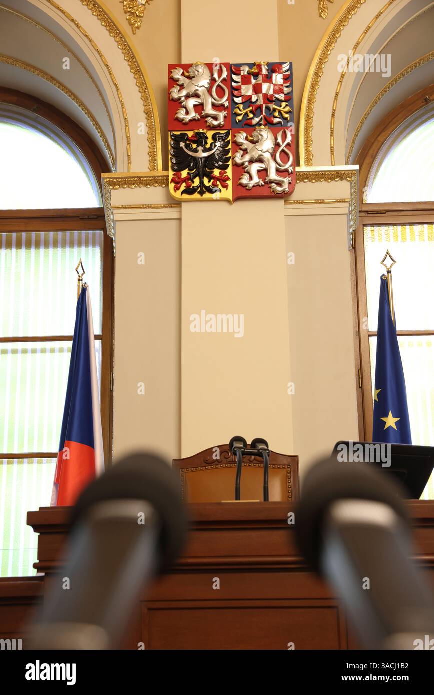 Chamber of Deputies of the Parliament of the Czech Republic, empty ...