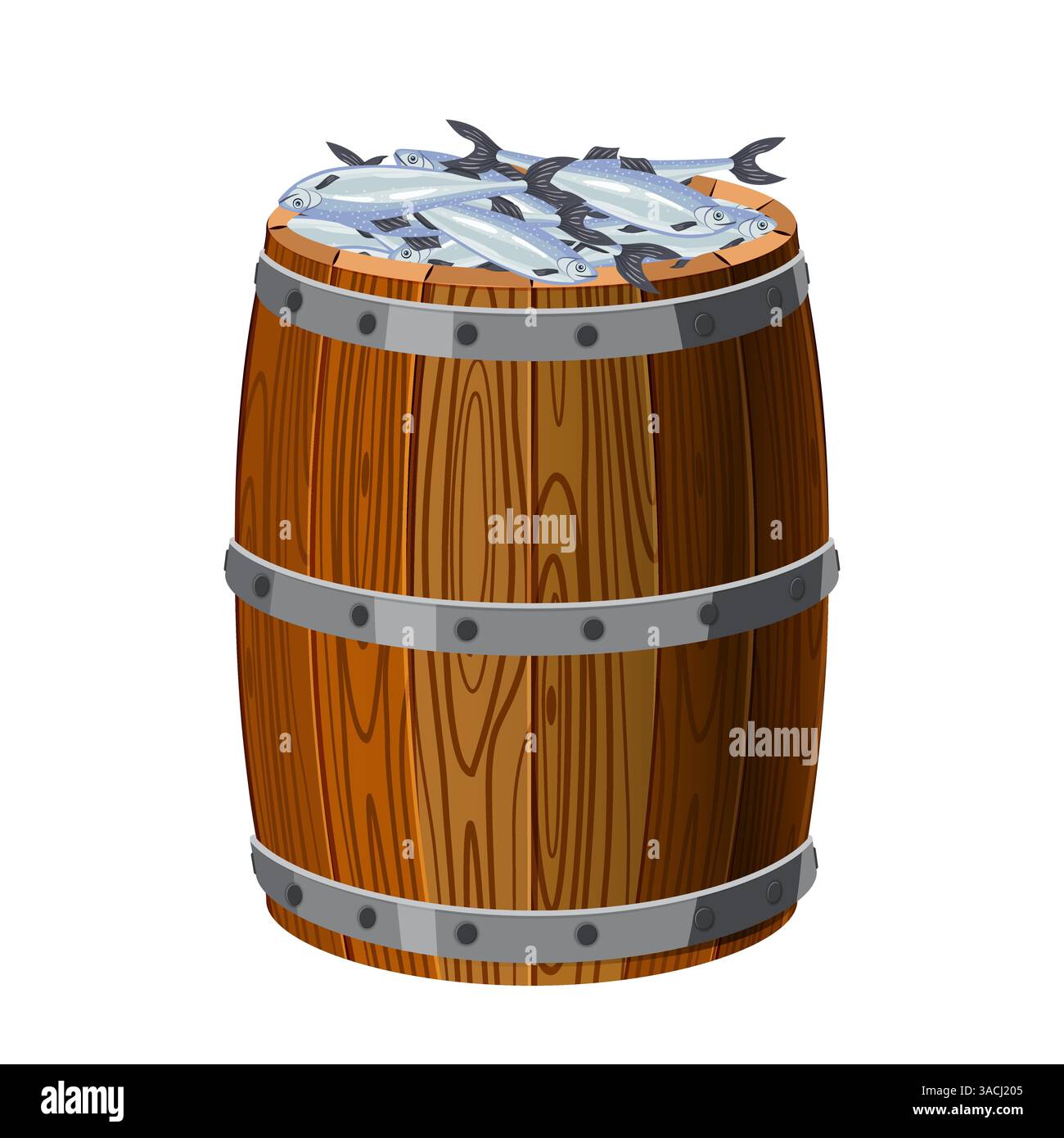 Wooden tub cartoon icon Cut Out Stock Images & Pictures - Alamy