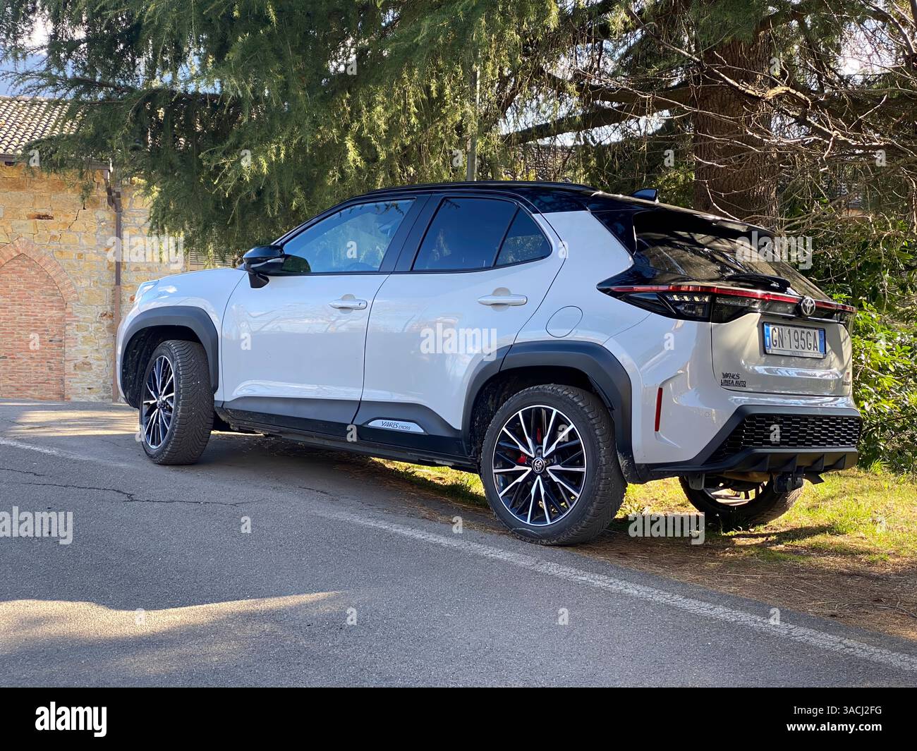Crema, Italy - March 2nd 2025 Modern white Toyota Yaris Cross Hybrid ...