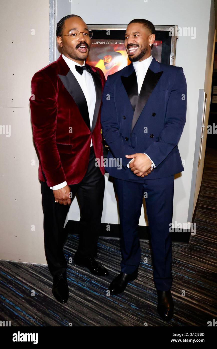 New York, NY, USA. 3rd Apr, 2025. Ryan Coogler and Michael B. Jordan at ...
