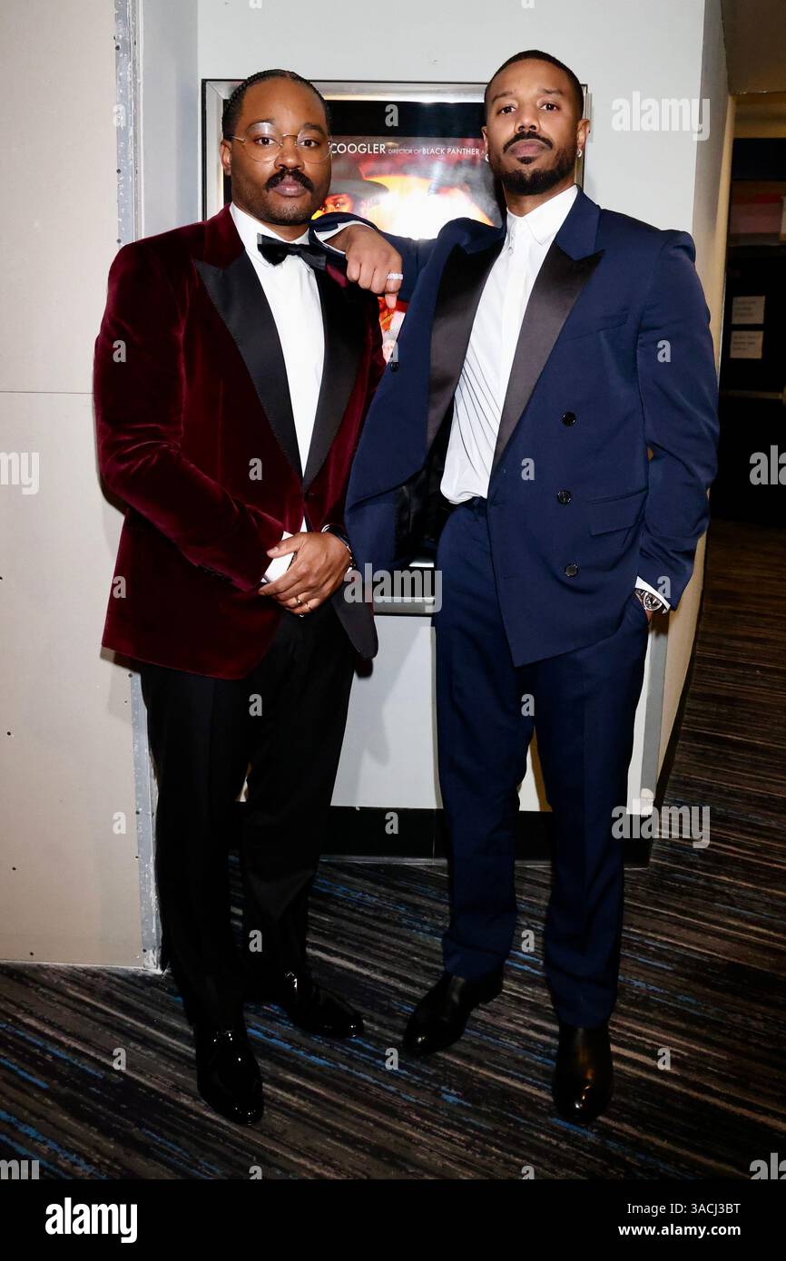 New York, NY, USA. 3rd Apr, 2025. Ryan Coogler and Michael B. Jordan at ...