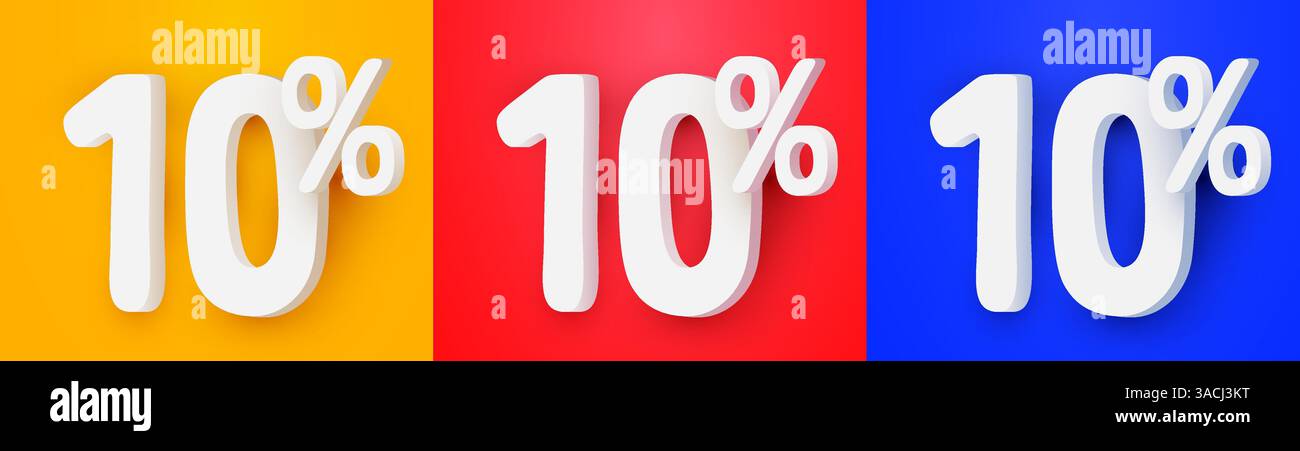 10 percent Off. 3d number 10. Sale banner. Vector illustration Stock Vector Image & Art - Alamy