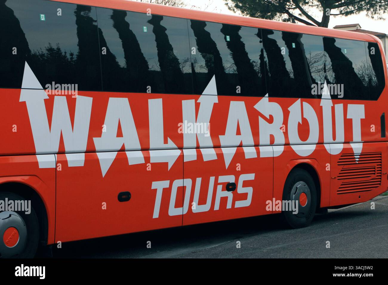 March 31st 2025, Florence, Italy, famous Bus of Walkabout tours during ...