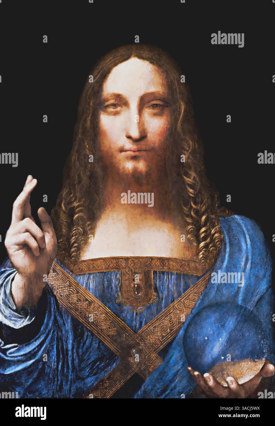 Salvator Mundi, c.1500-15 (painting) Vinci, Leonardo da (1452-1519) Italia Stock Vector Image ...