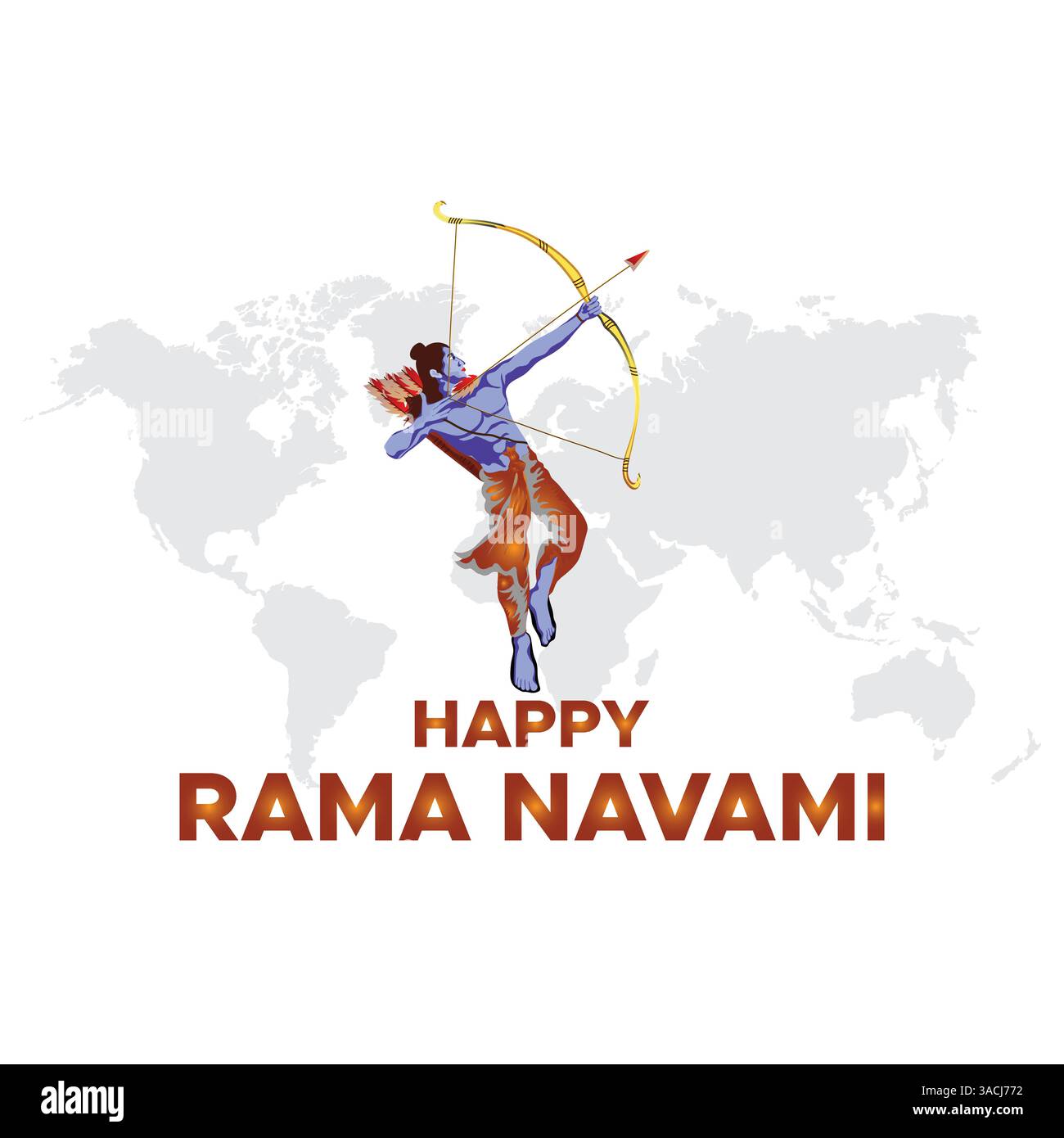 Vector illustration of Happy Ram Navami social media feed template ...