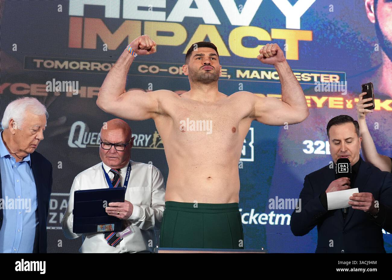Filip Hrgovic during the weigh-in at the Co-op Live arena, Manchester ...