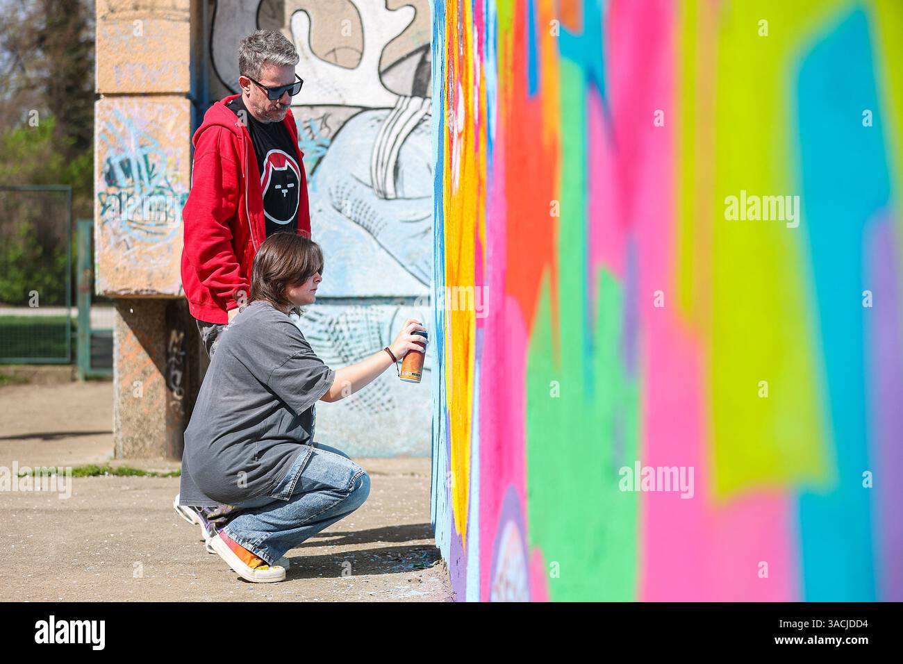 Graffiti and street art artist Slaven Kosanovic Lunar, in collaboration ...
