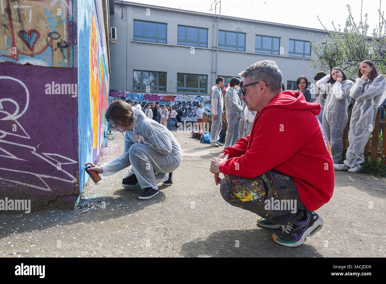 Zagreb, Croatia. 04th Apr, 2025. Graffiti and street art artist Slaven Kosanovic Lunar, in ...