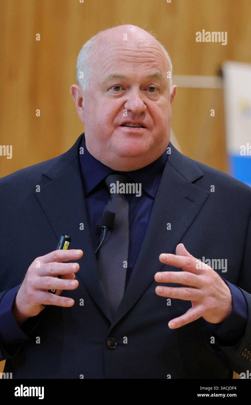 Professor Miles PENNINGTON of the University of Tokyo attends a press ...