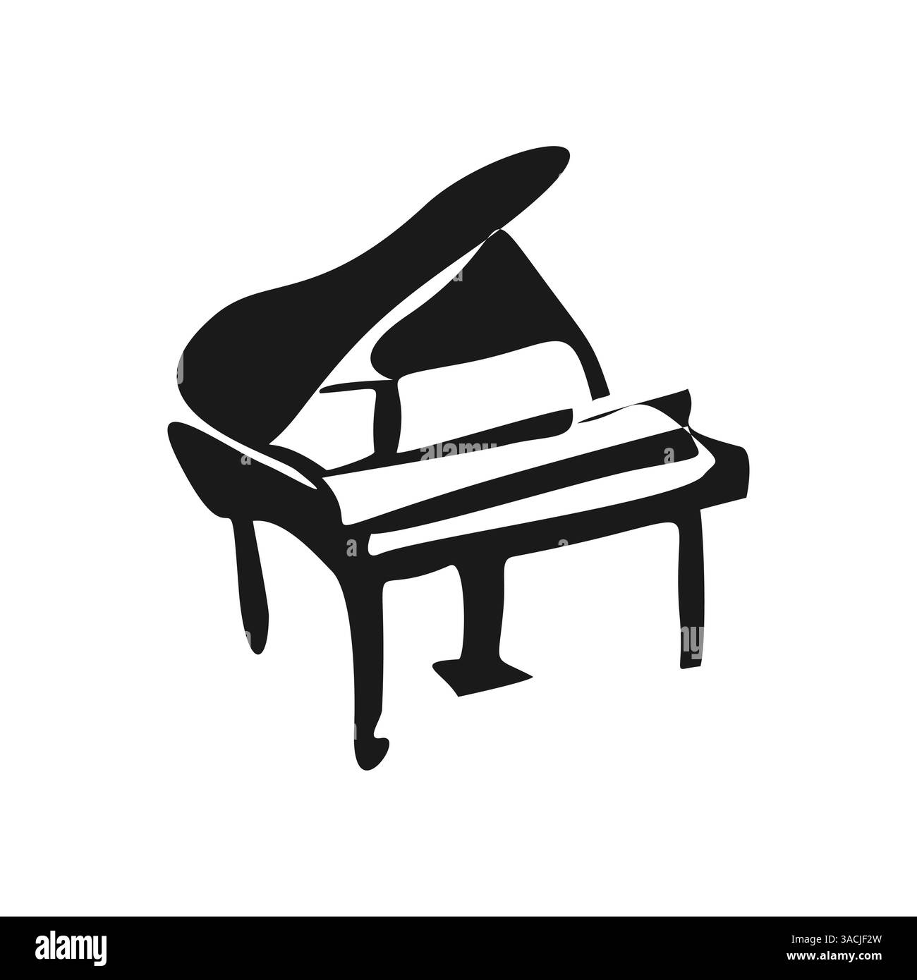 Simple illustration of grand piano instrument vector icon for web ...