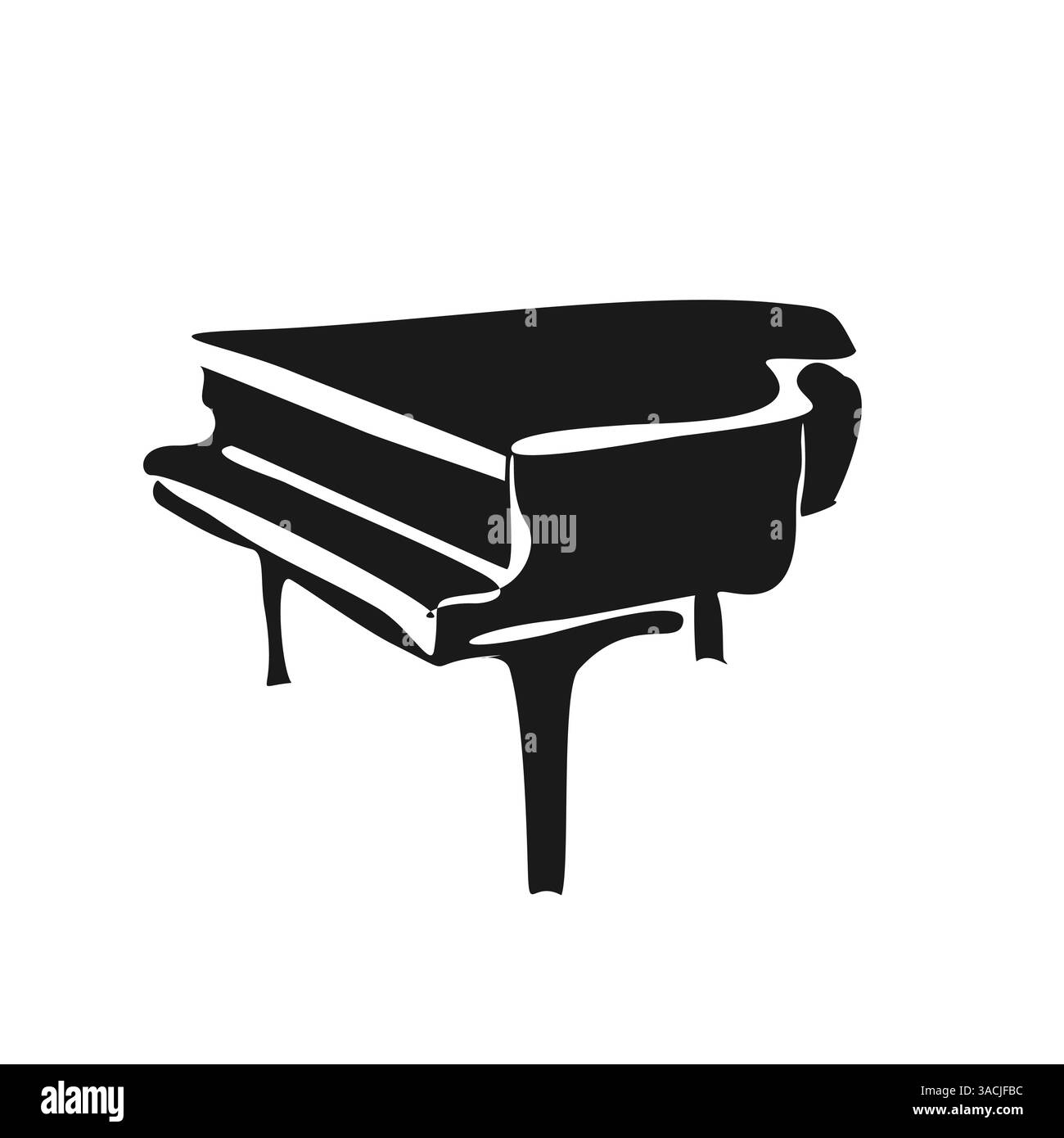 Simple illustration of grand piano instrument vector icon for web ...