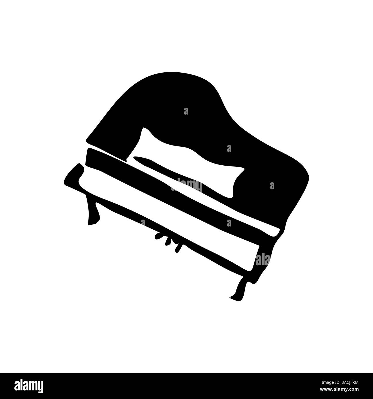 Simple illustration of grand piano instrument vector icon for web ...