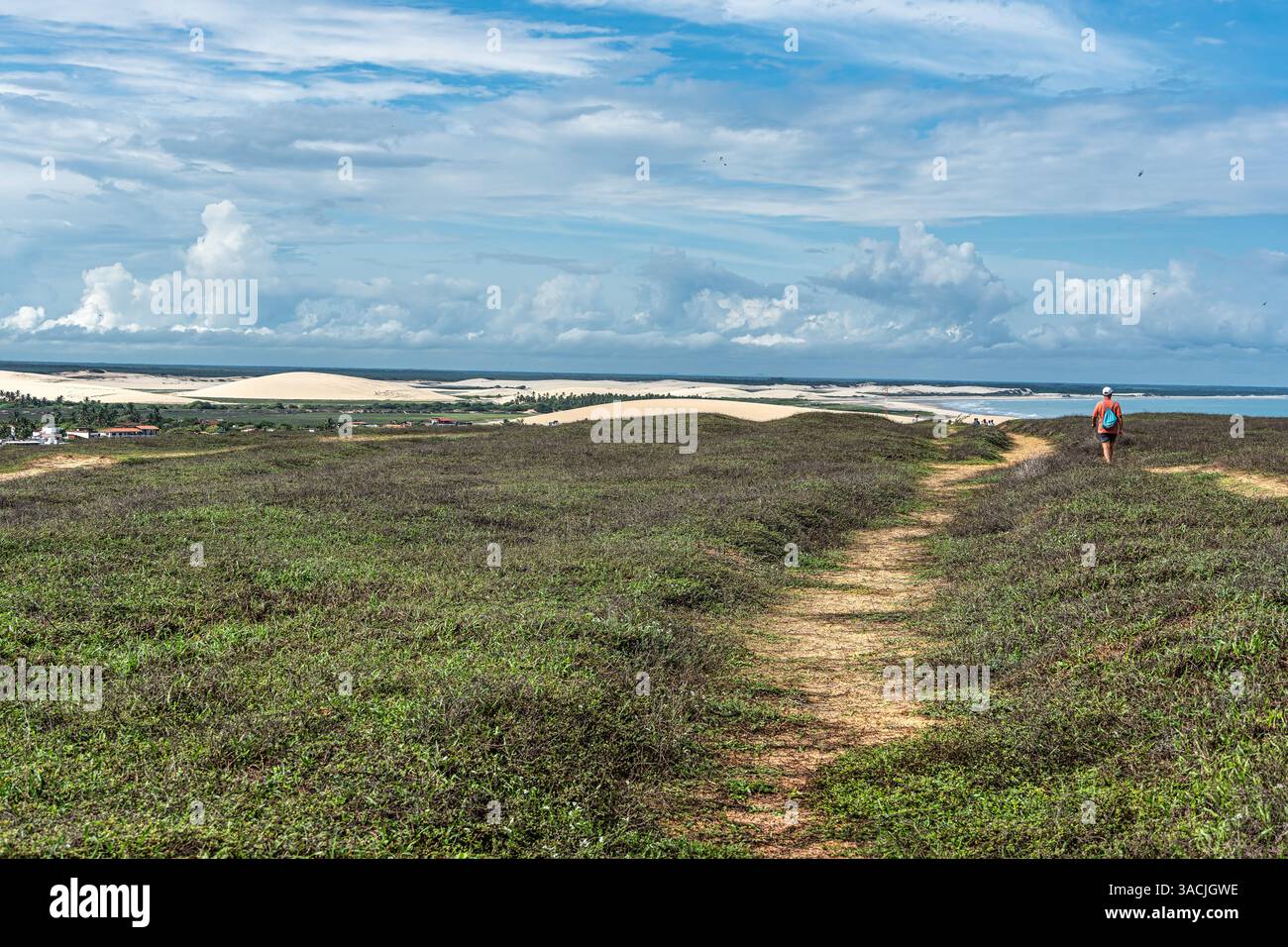 Trail along the coast and beaches from Jericoacoara to Pedra Furada in ...