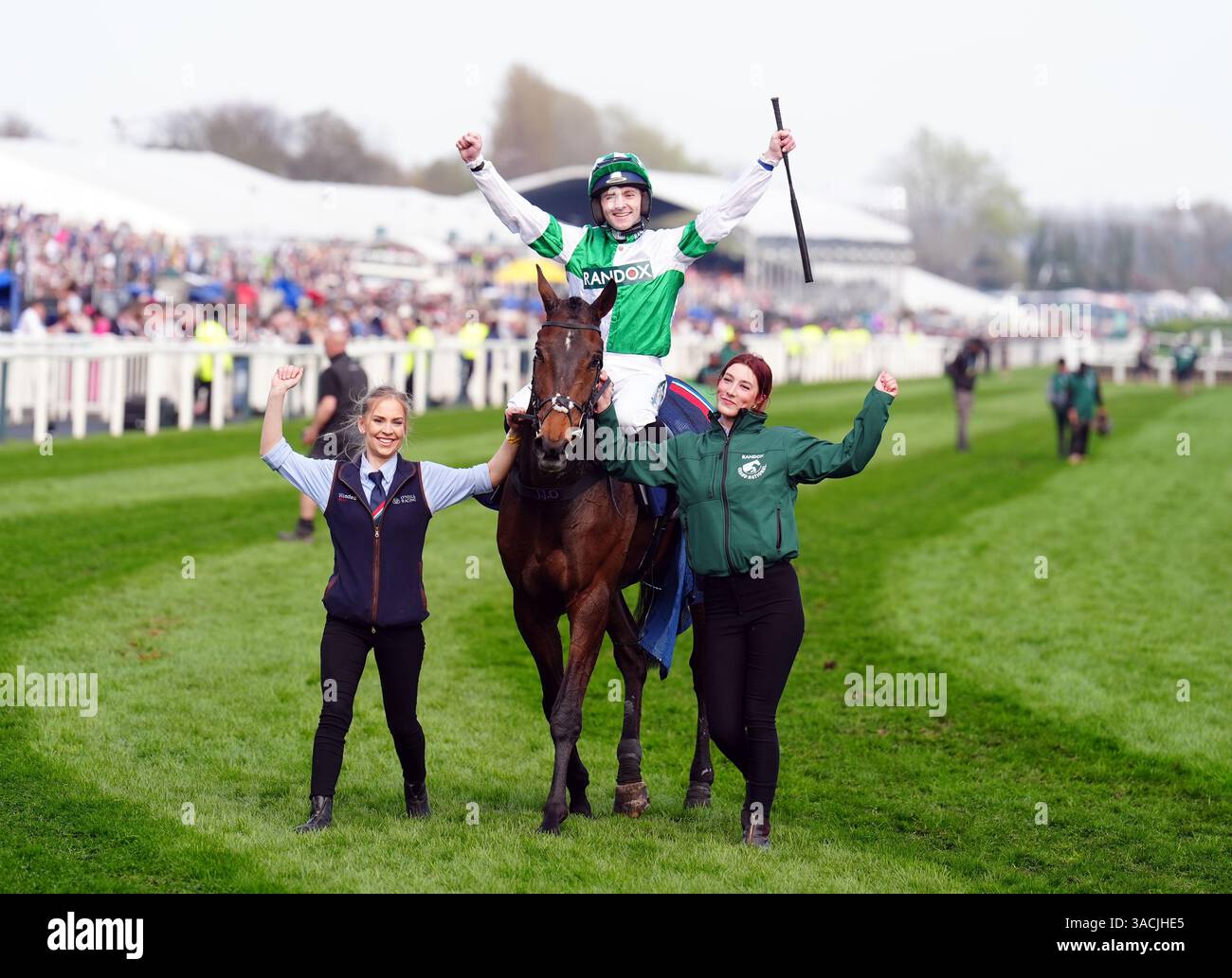 Jonjo O'Neill Jr aboard Wellington Arch after winning the William Hill ...