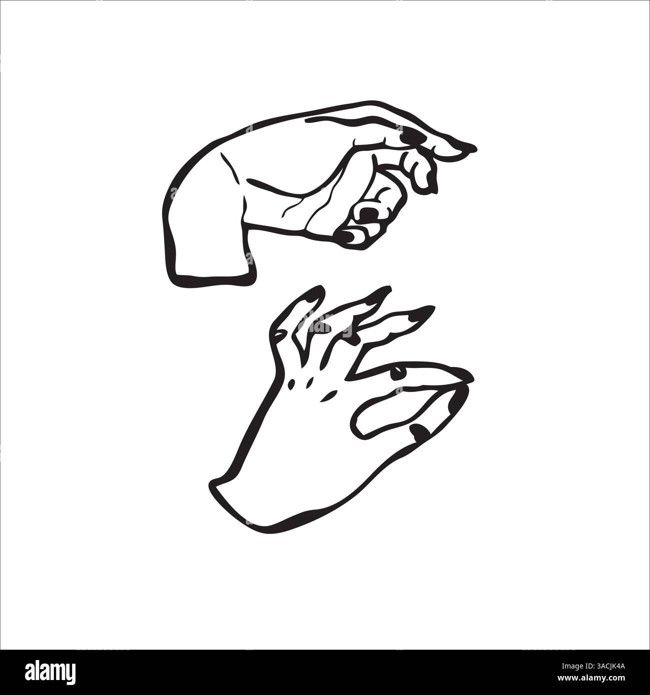 Vector outline hand drawn female hands Stock Vector Image & Art - Alamy