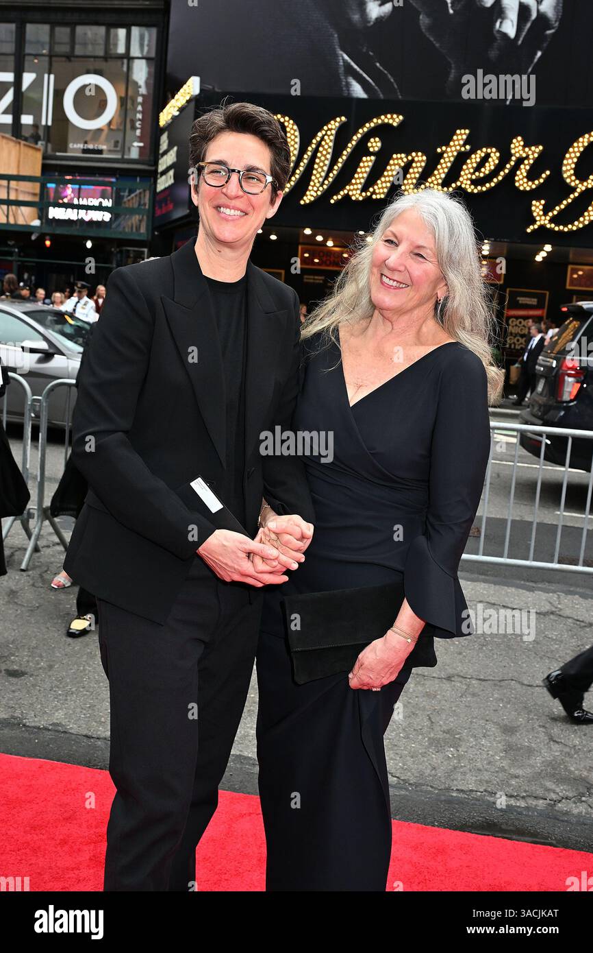 Rachel Maddow and girlfriend Susan Mikula attend the "Good Night, and ...