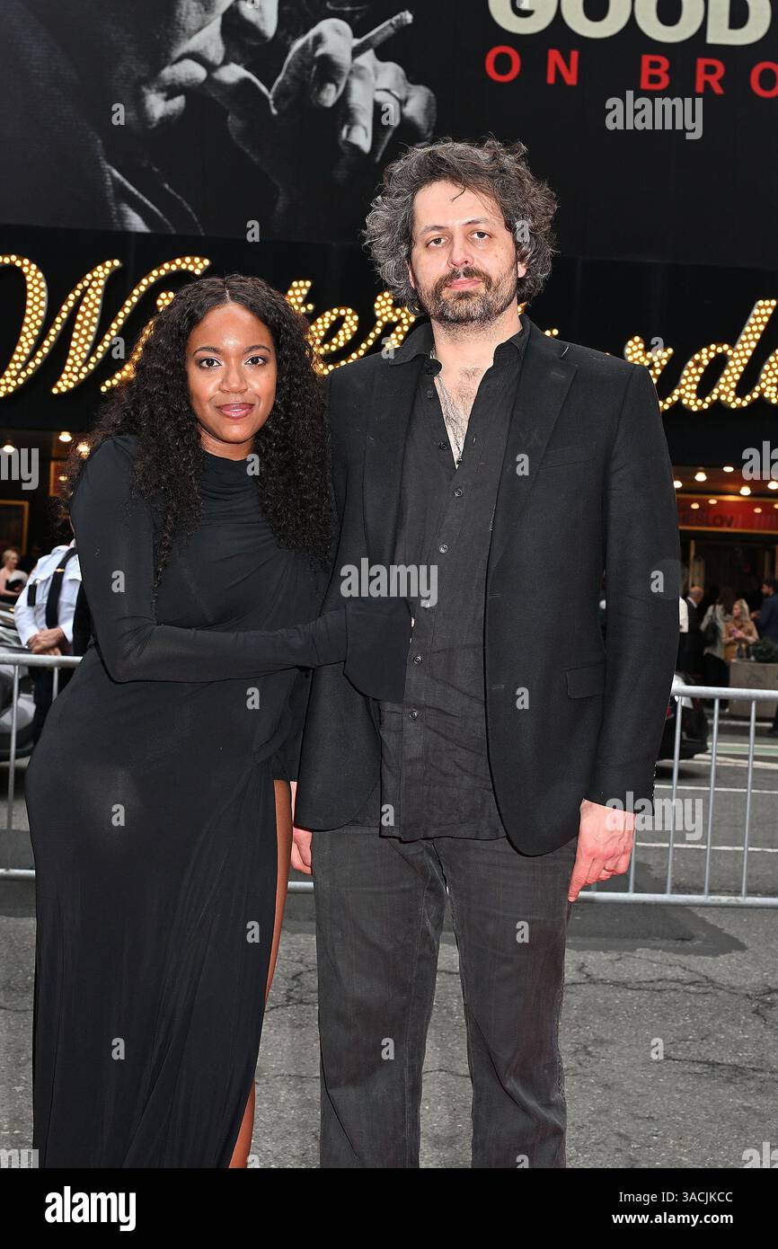 Whitney White and husband Maxim Pozdorovkin attend the "Good Night, and Good Luck" Broadway ...