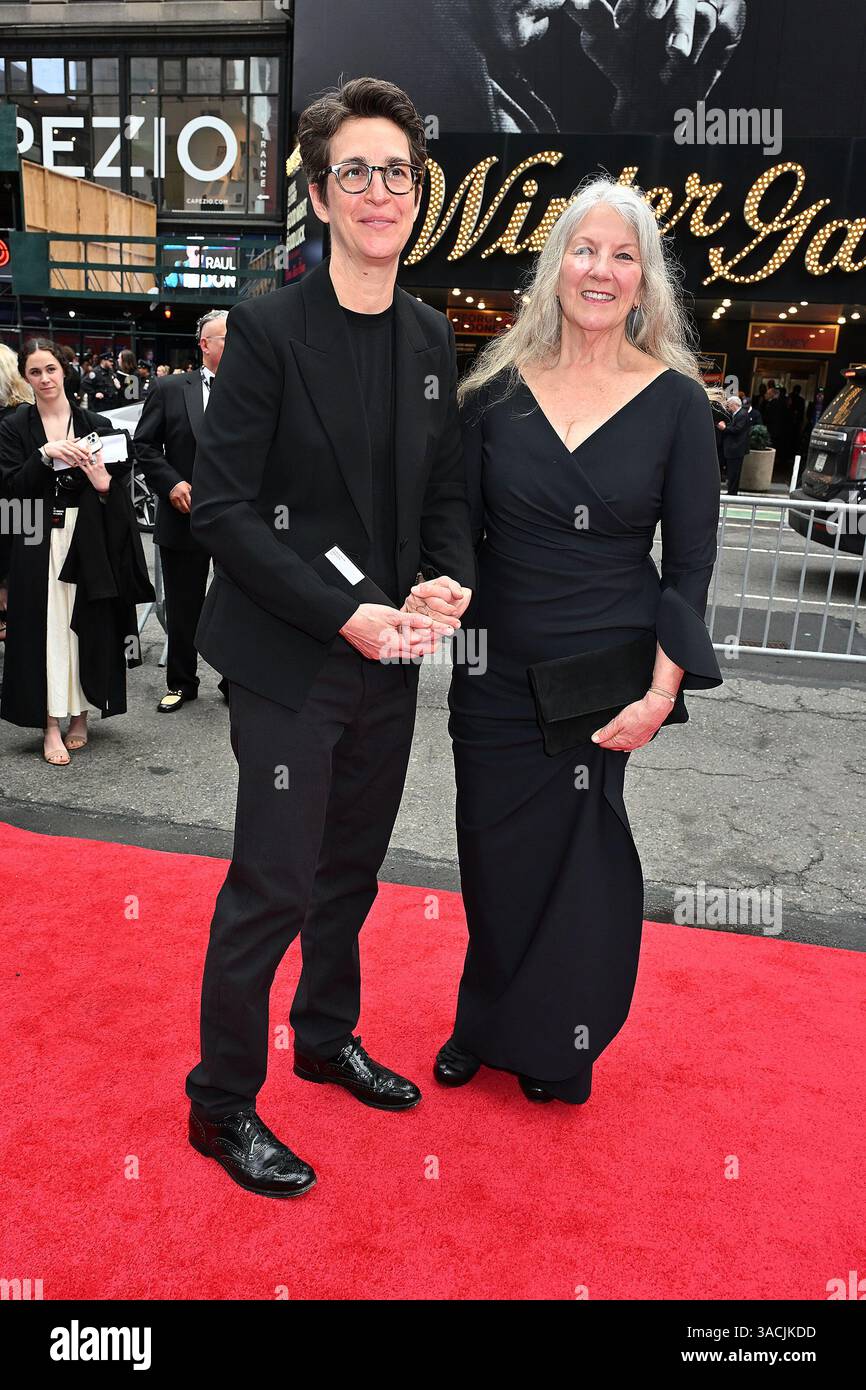 Rachel Maddow and girlfriend Susan Mikula attend the "Good Night, and ...