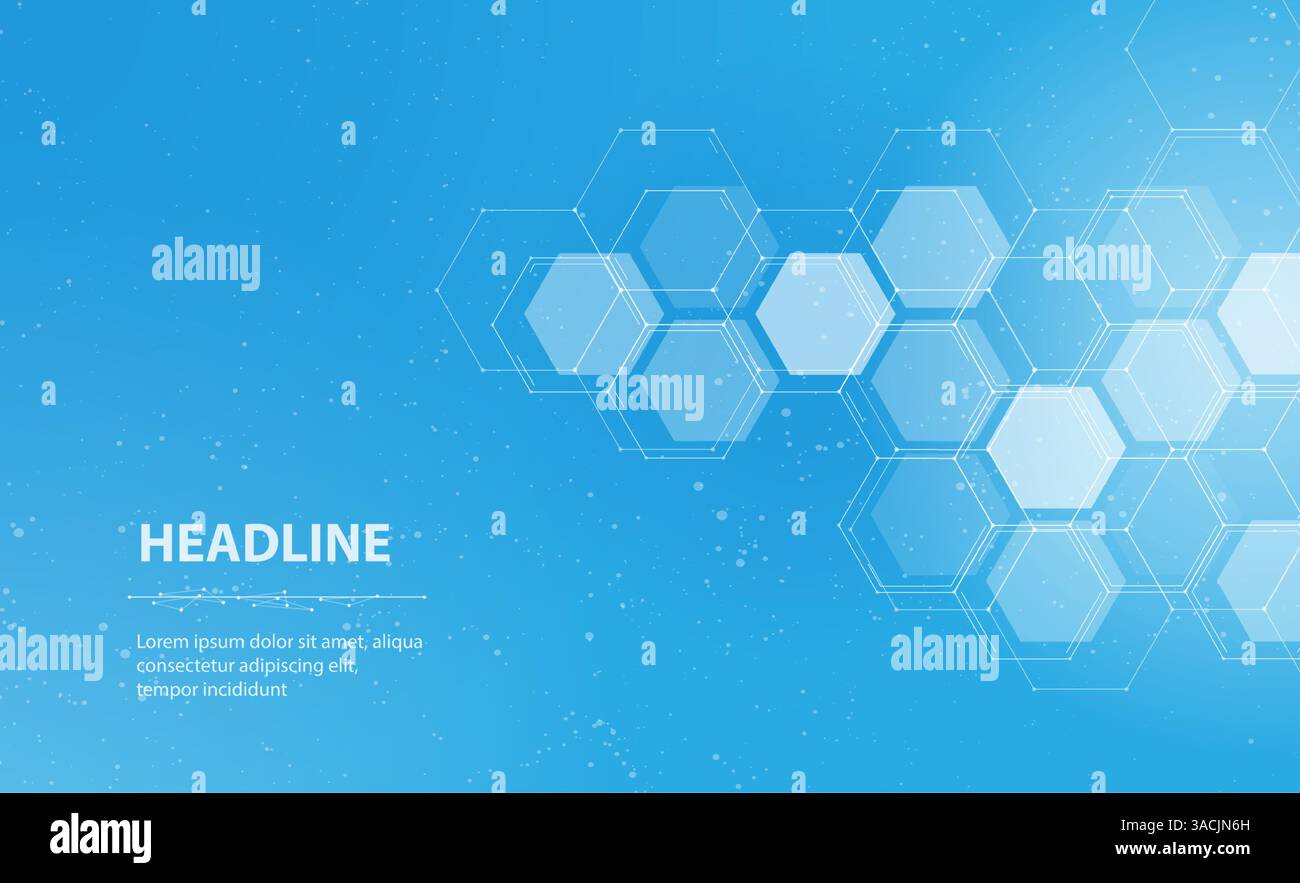 Blue Hexagon Abstract Background Honeycomb Texture Medical Technology Stock Vector Image And Art