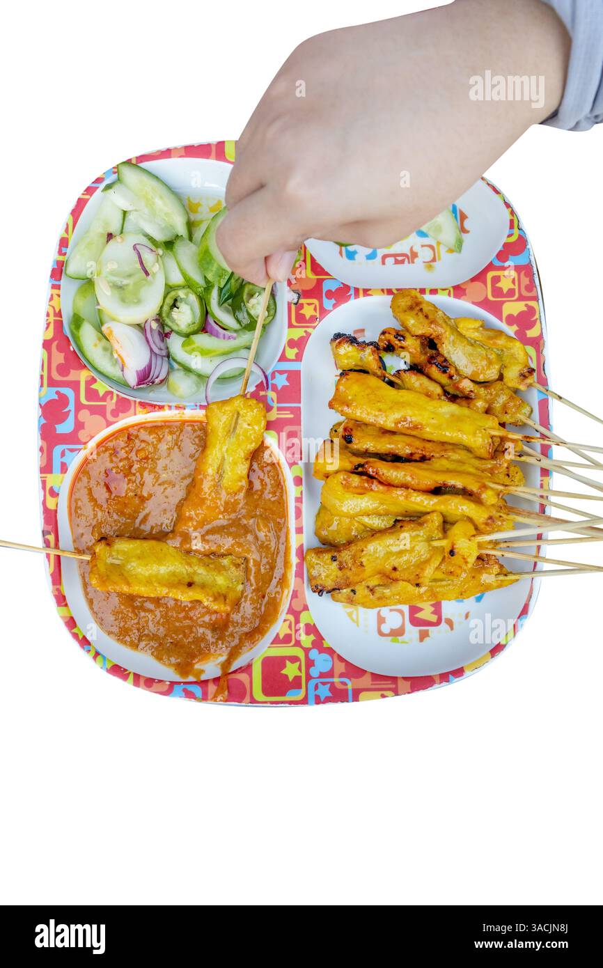 Die cut of Food Scene of roasted pork thai style is grill or pork ...