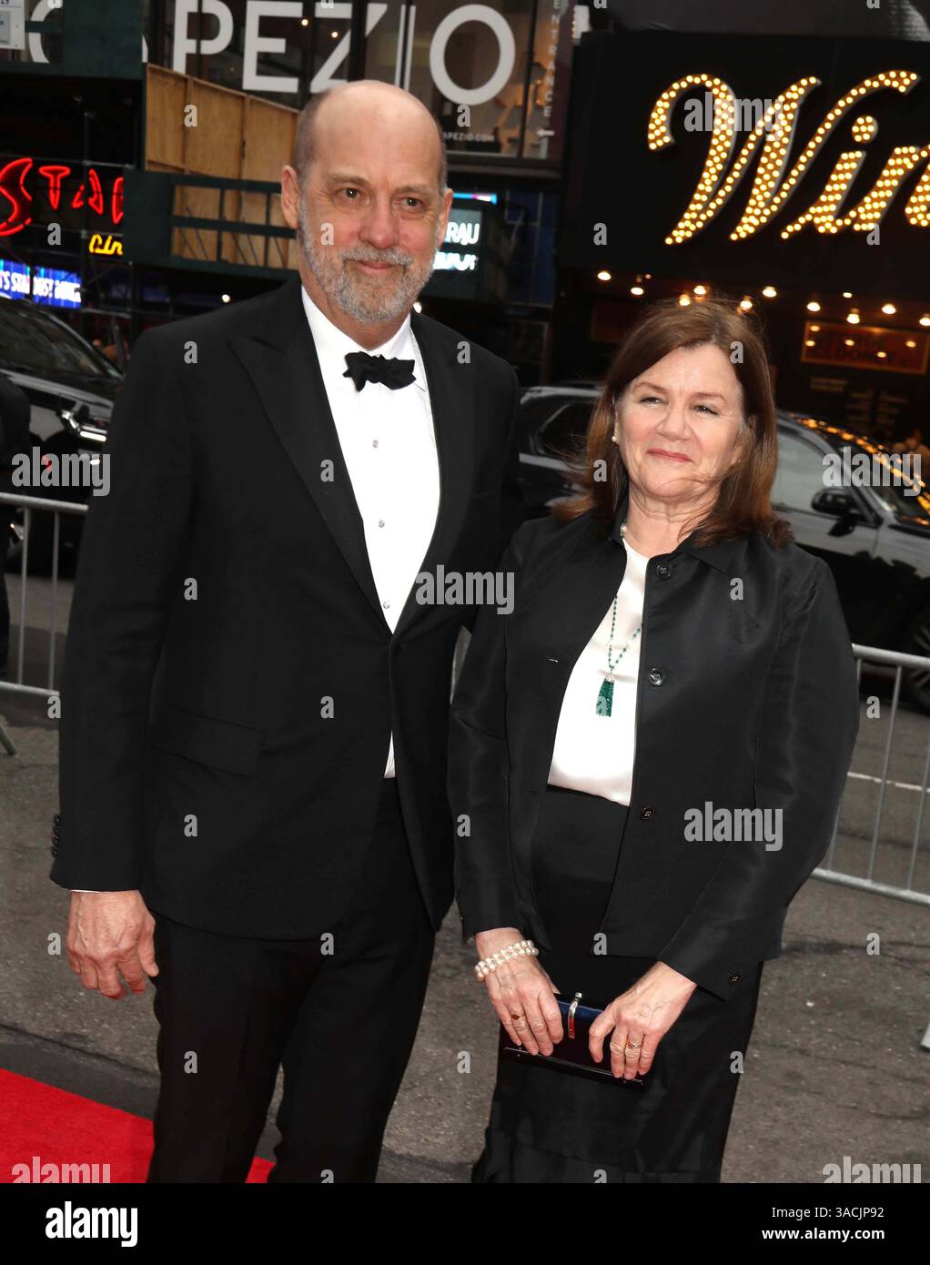 April 3, 2025, New York, New York, USA: Actors ANTHONY EDWARDS and MARE ...