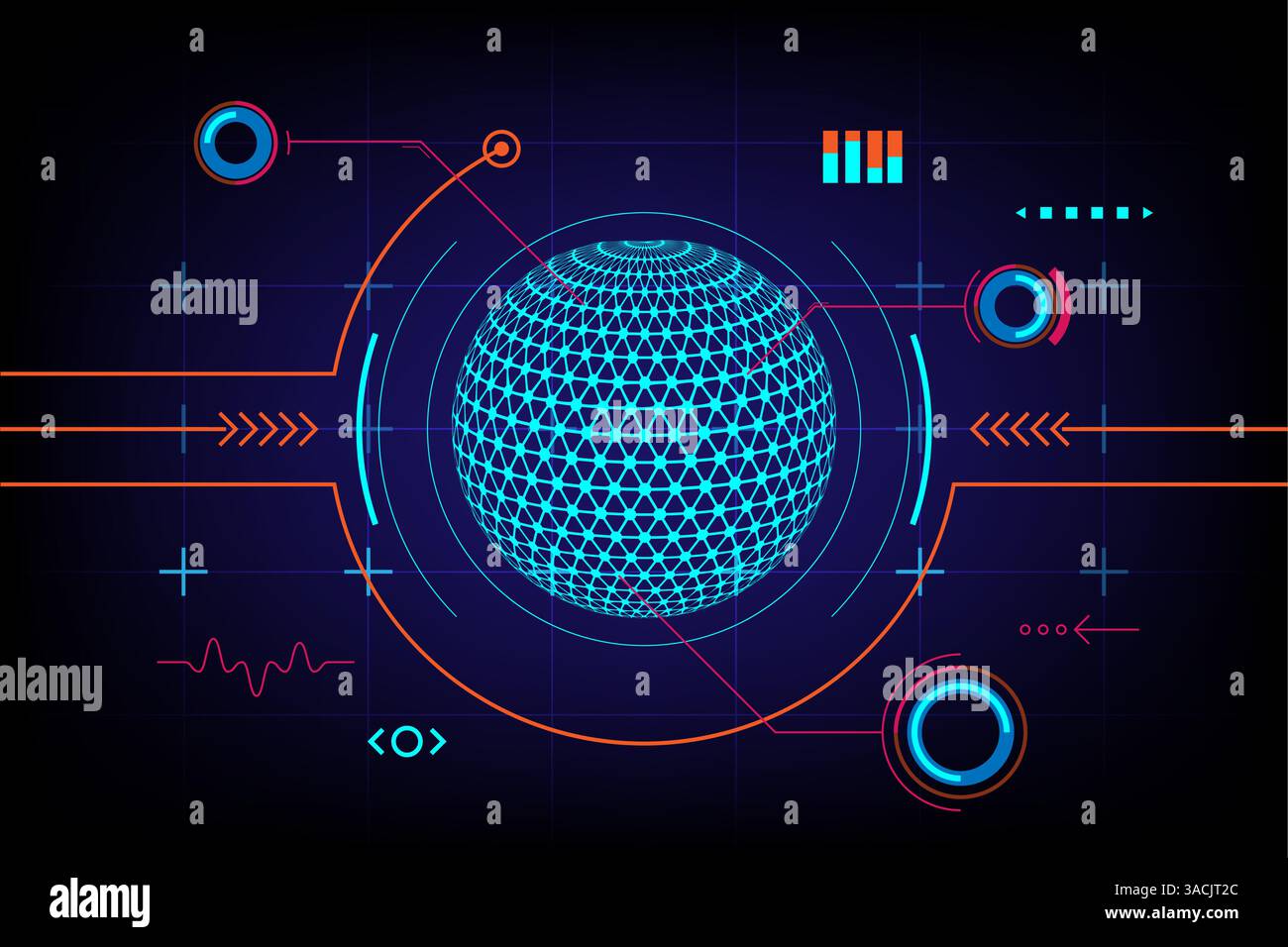 Abstract digital global world technology communication dashboard design ...