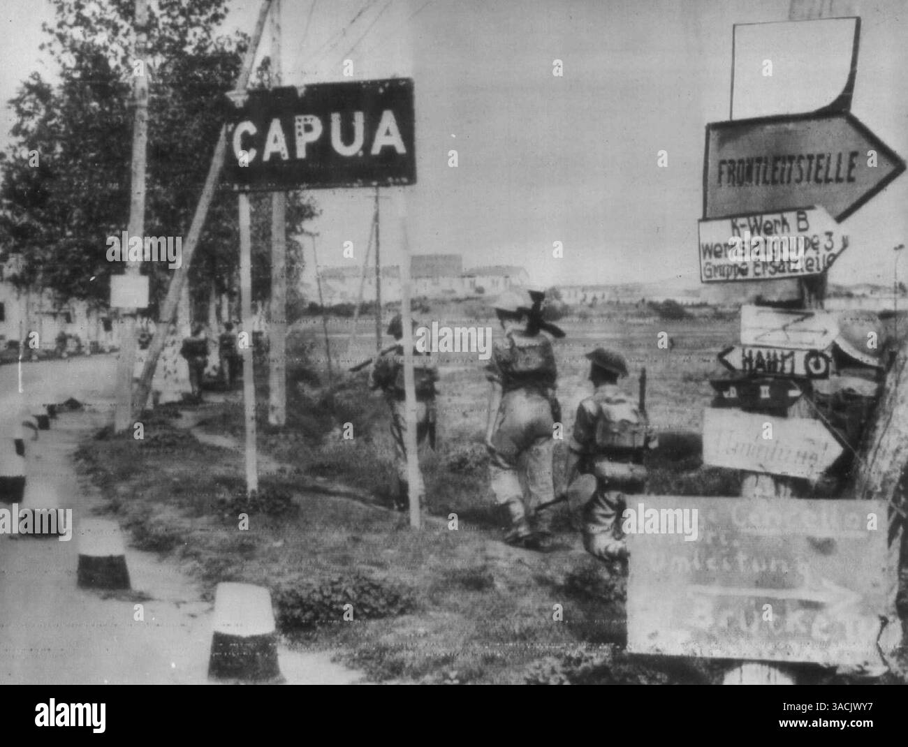Allies Enter Capua, Italy, On Volturno Line -- Allied troops bearing ...