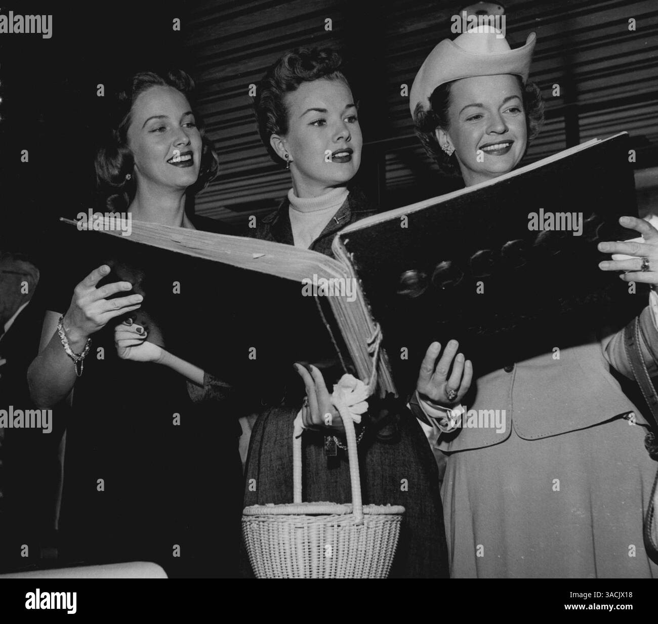 Barbara Britton, Gale Ham and Dale Wan. November 23, 1954 Stock Photo ...