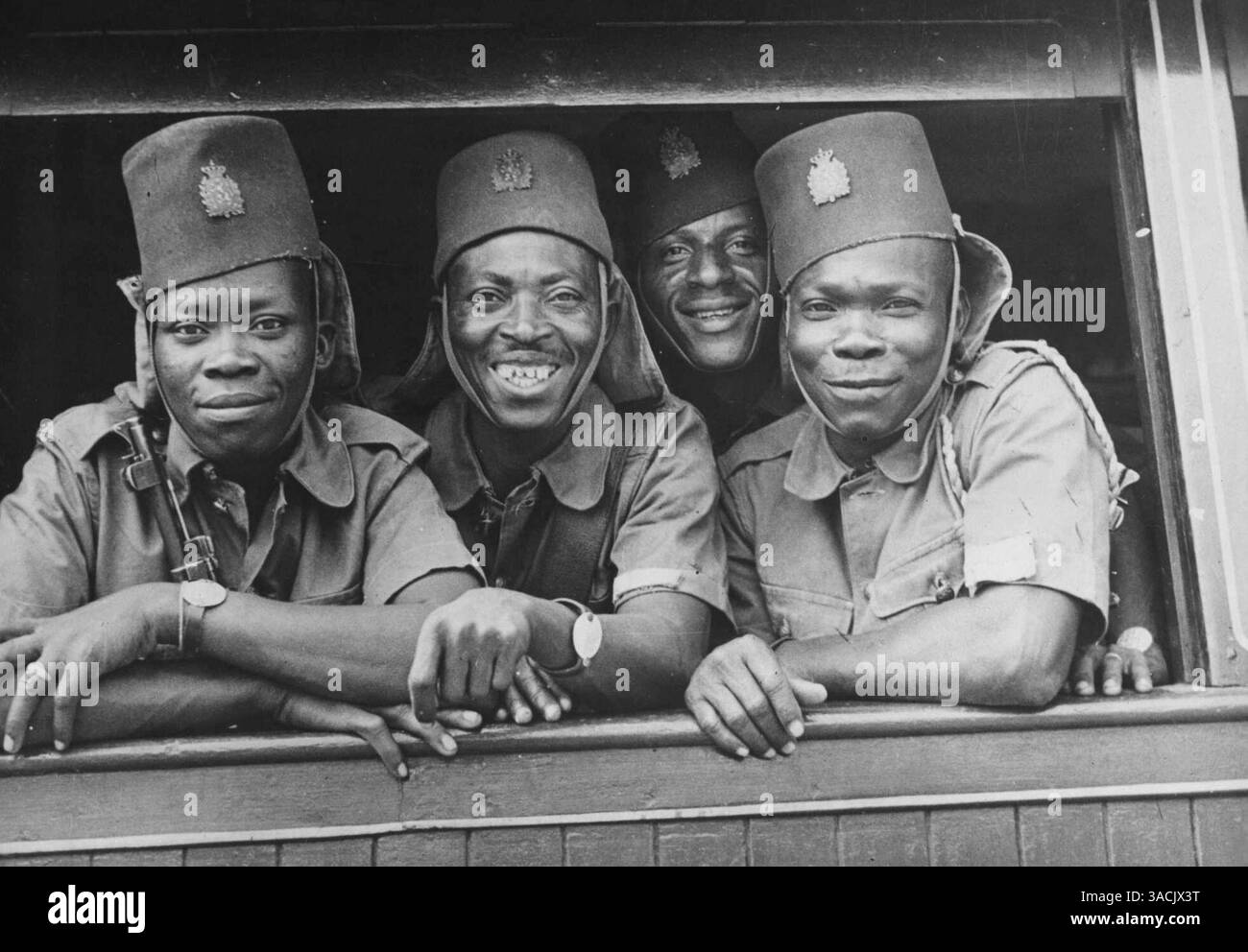 Public Force of the Belgian Congo - After the landing in a port in West ...