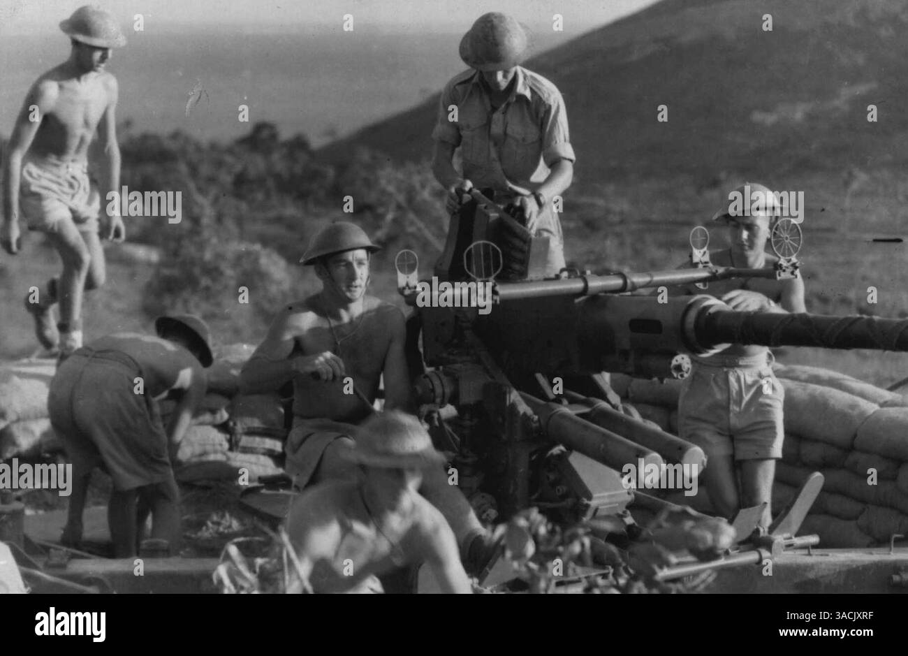 Shot taken at the sounding of an air-alarm at an advanced Allied base ...