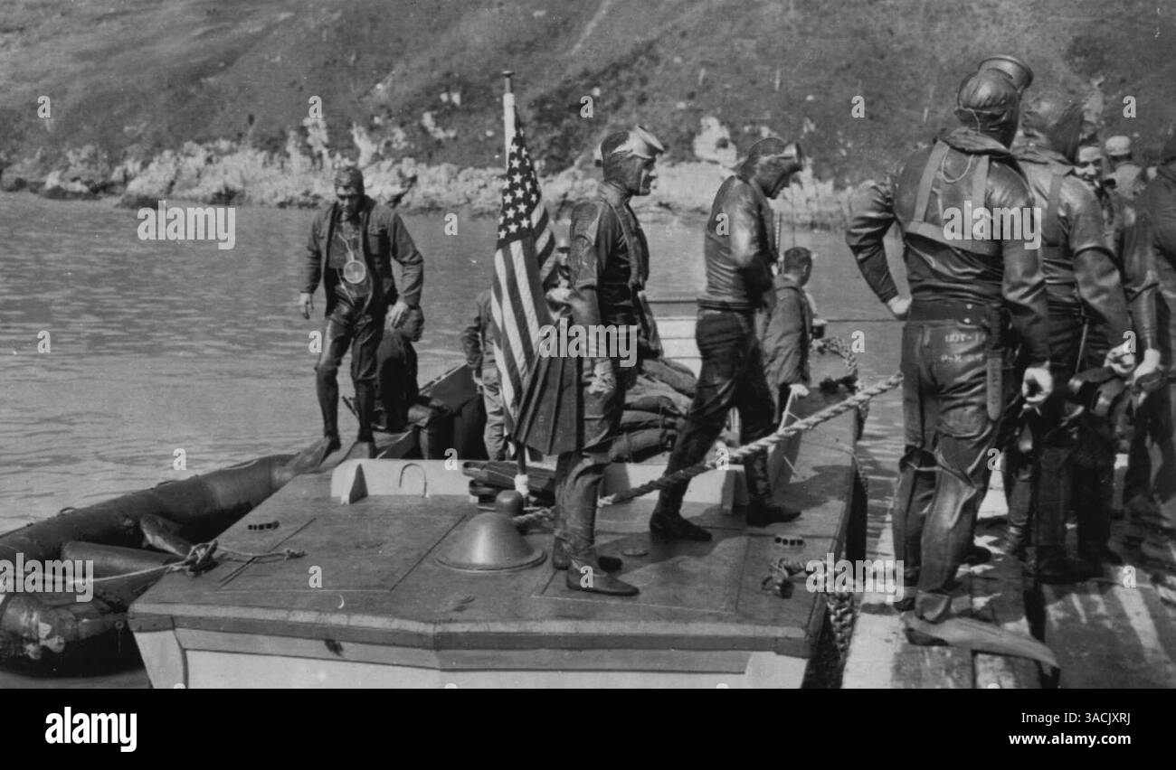 Frogmen Arrive At Tachen Harbor -- The U.S. Navy frogmen of the U.S.S ...