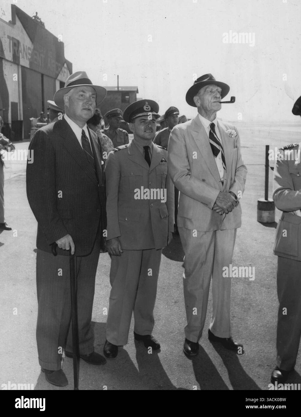 Left to Right: Actor Nigel Bruce, British Air commodore Frank Whittle ...
