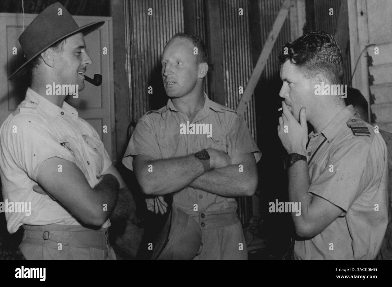 Ace fighter pilot wing/Cdr. "Killer" Caldwell D.F.C. with W/O Cornish ...