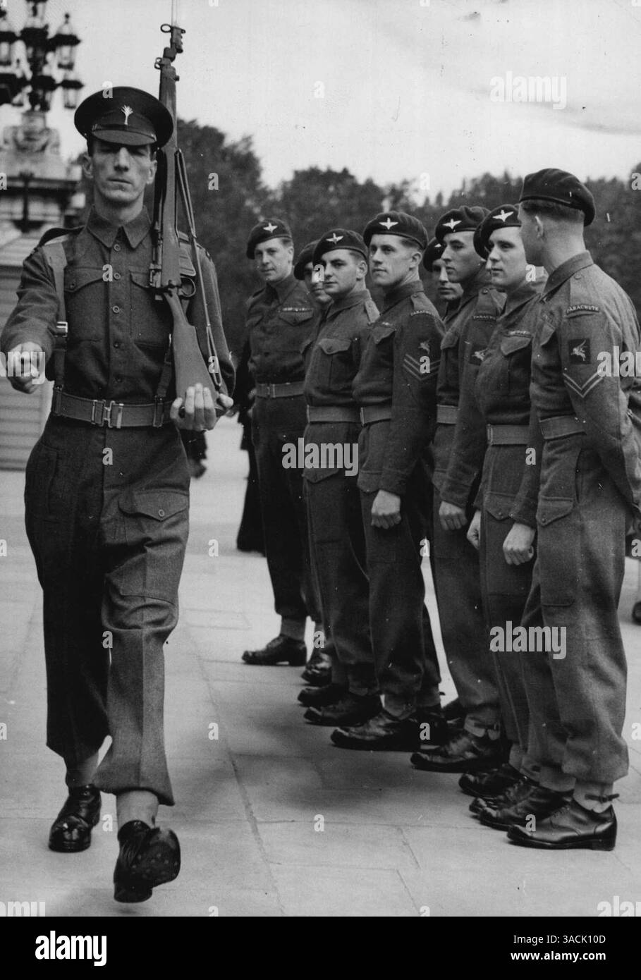 Airborne Pre-view -- Wearing their red ***** of the 16th sentry outside ...