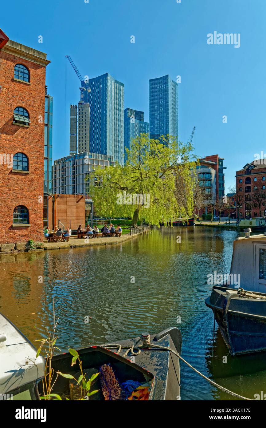 Castlefield Basin in the Manchester City Centre, Greater Manchester in ...
