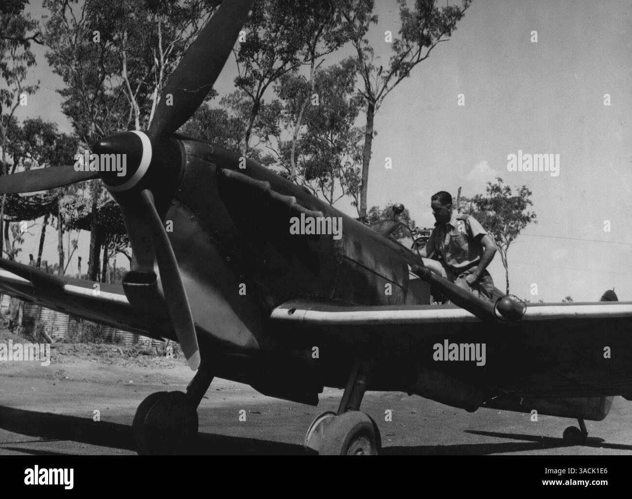Clive Caldwell & his shelfire on like Squadrons Ship. October 22, 1943 ...