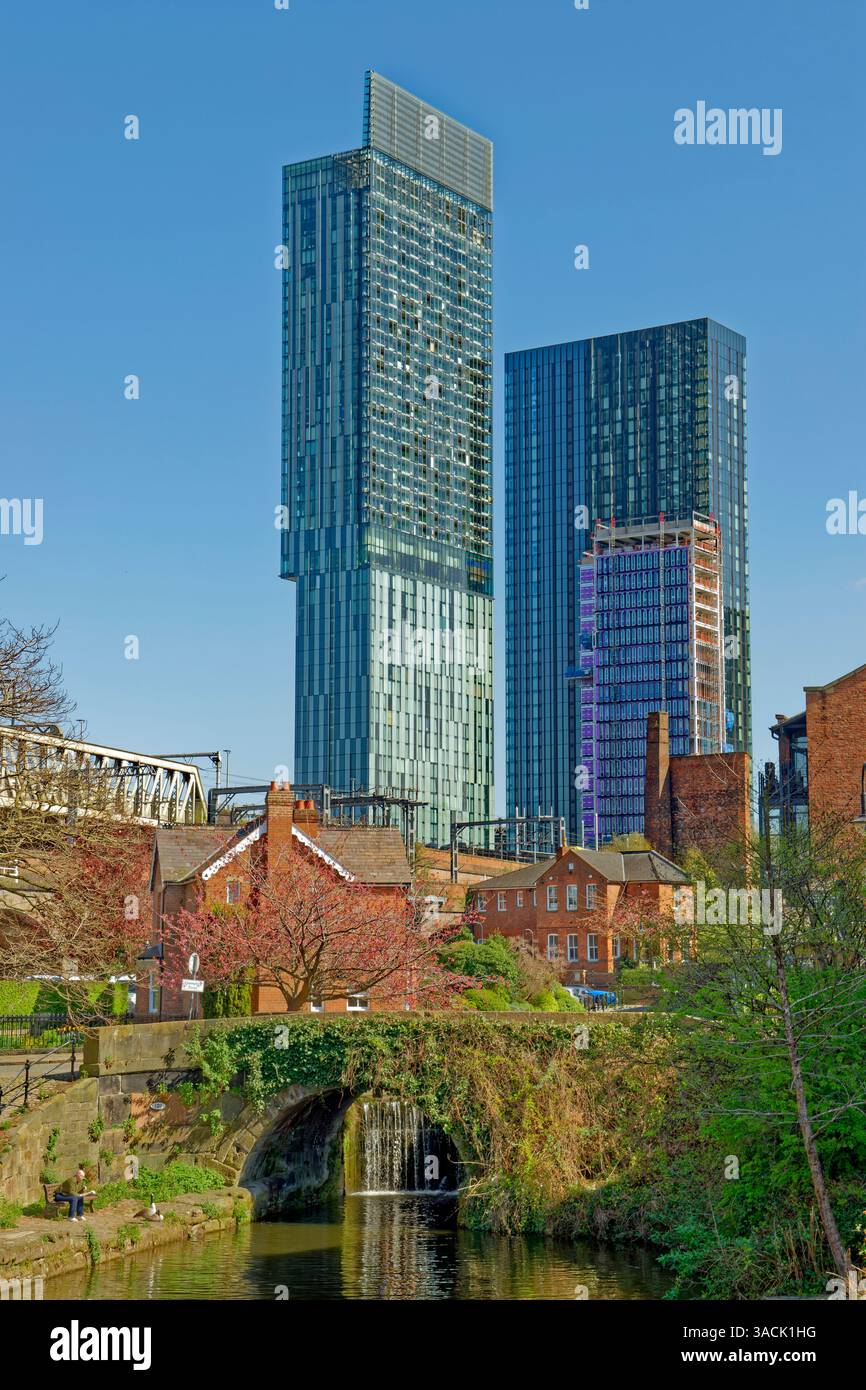 Castlefield Basin in the Manchester City Centre, Greater Manchester in ...
