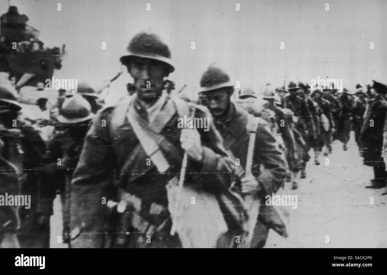 French Troops Occupy Corsica -- Marching inland form their landing at ...