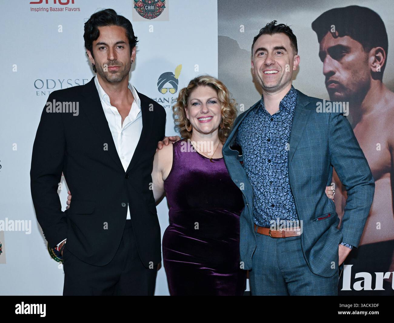 03 April 2025 - Hollywood, California - Timothy Huls, Jessica Rigio, Marc Drolet. "The Martial ...