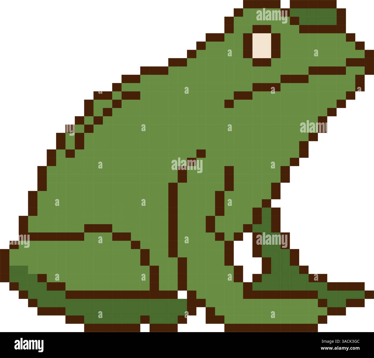 Pixel art frog in 8 bit style. Isolated vector illustration Stock ...