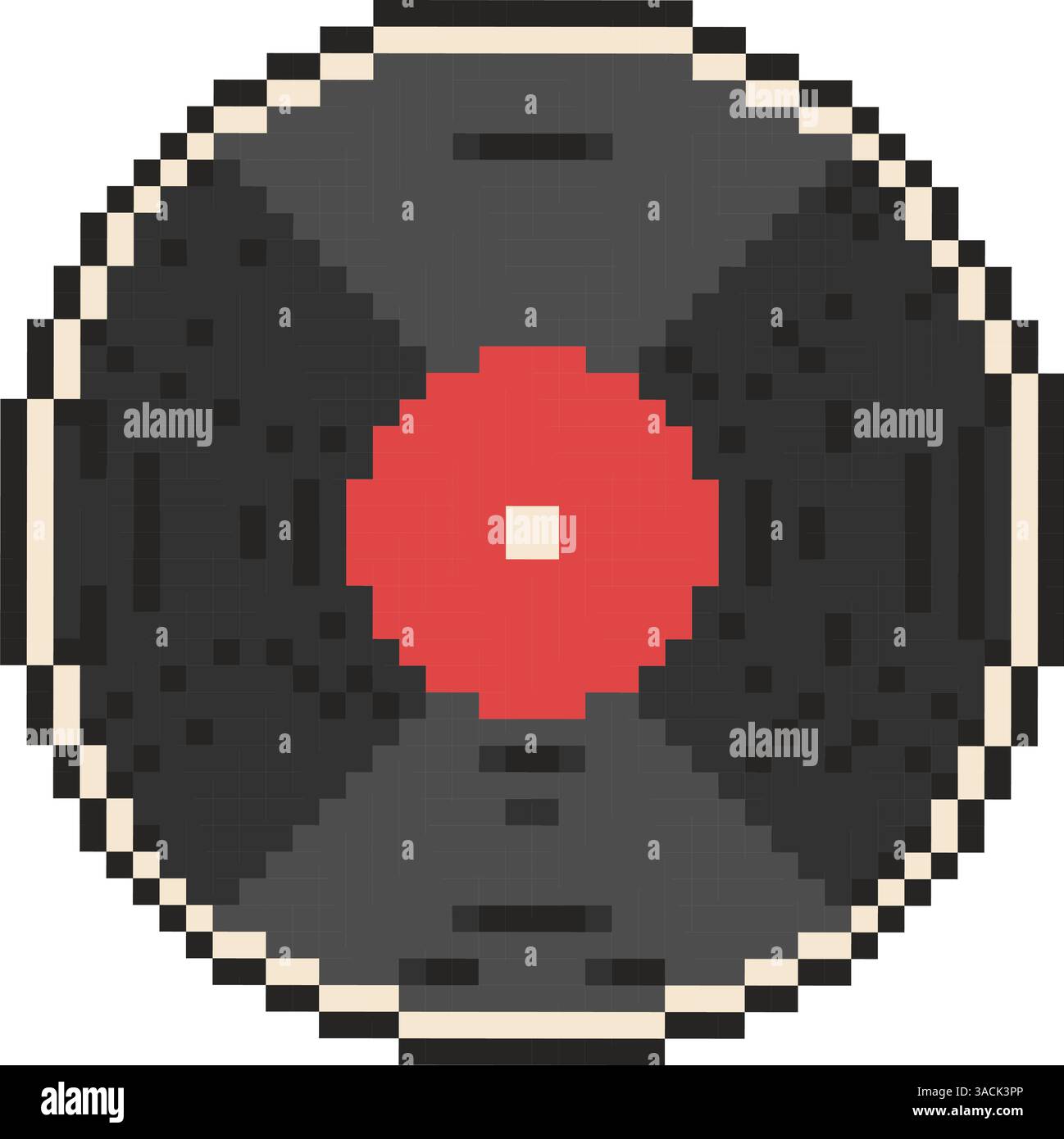 8 bit vinyl record icon. Pixel art object. Old school vintage game graphics Stock Vector Image ...