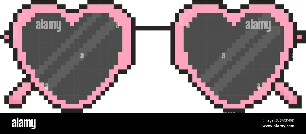 8 bit sunglasses icon. Pixel art object. Retro 80s,90s video game ...