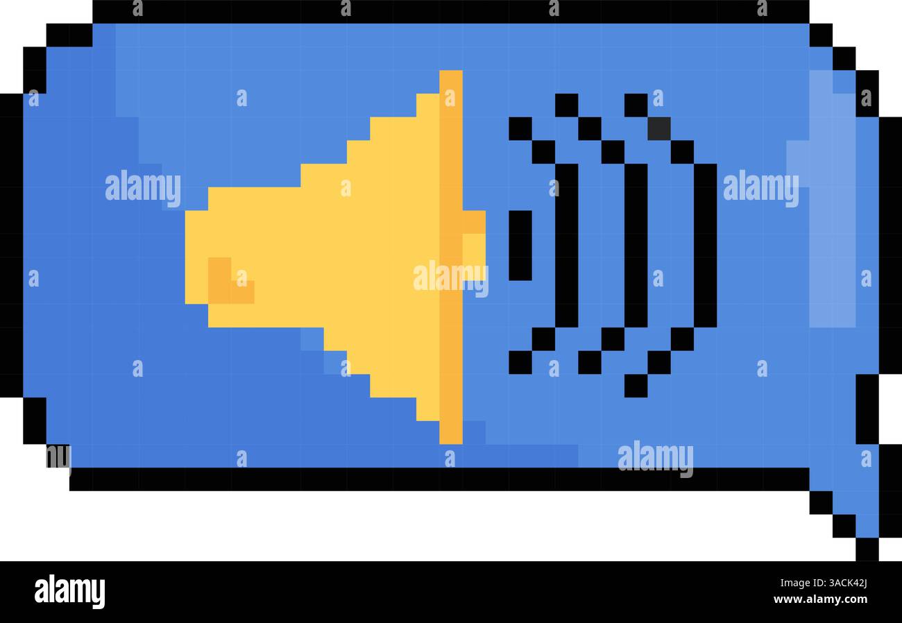 Vintage speech bubble icon. Pixel art object in 8 bit style. Retro 80s ...