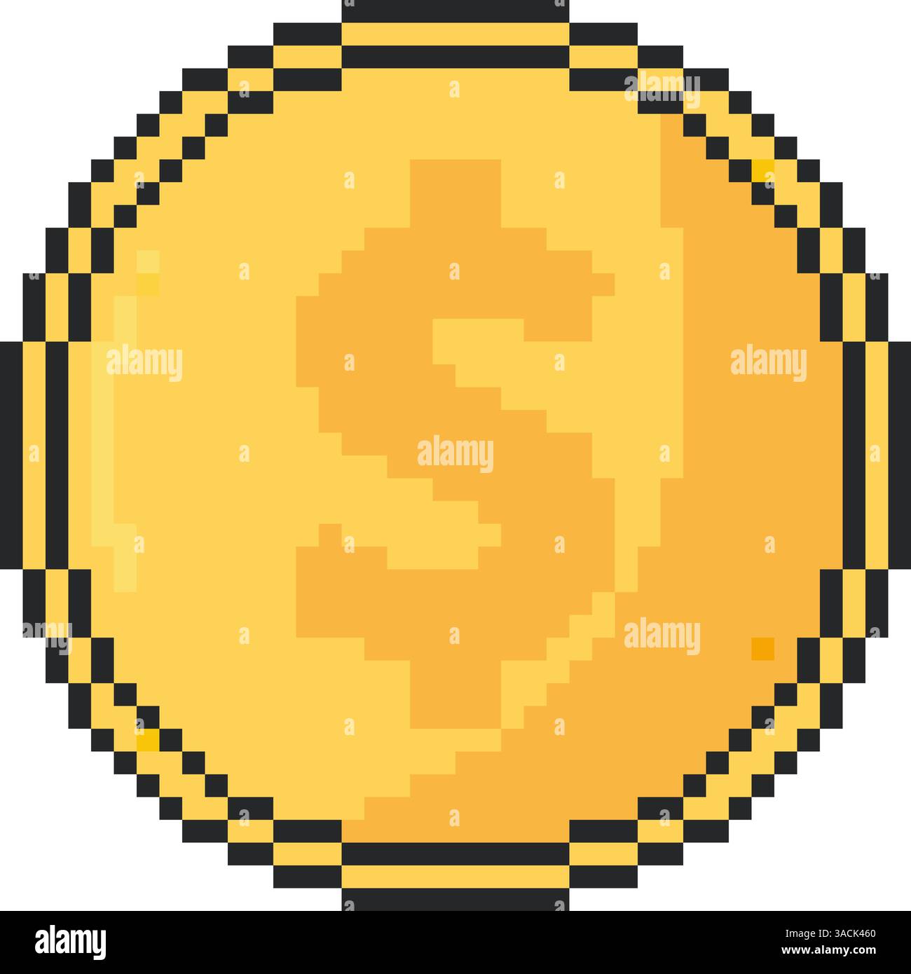 Coin icon. Pixel art object in 8 bit style. Isolated vector ...