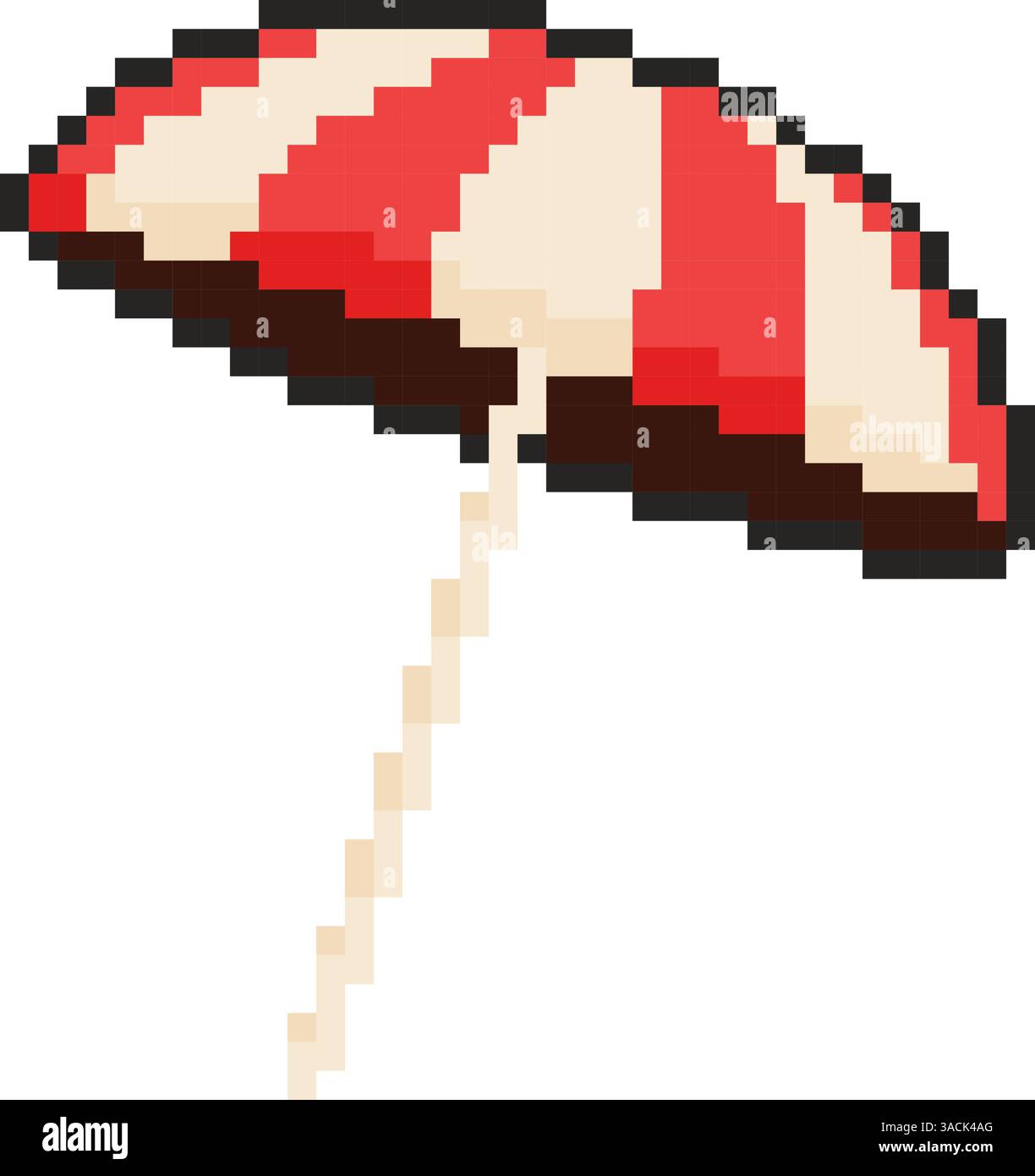 Pixel art beach umbrella icon in 8 bit style. Retro 80s,90s video game ...