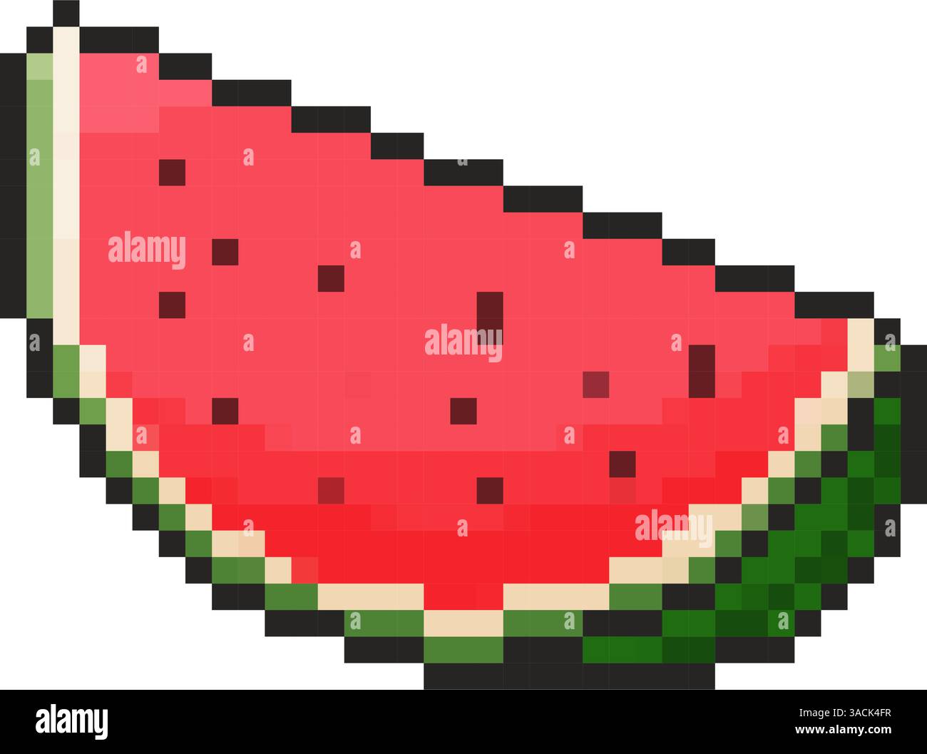 8 bit watermelon icon. Pixel art object. Old school vintage game graphics Stock Vector Image ...